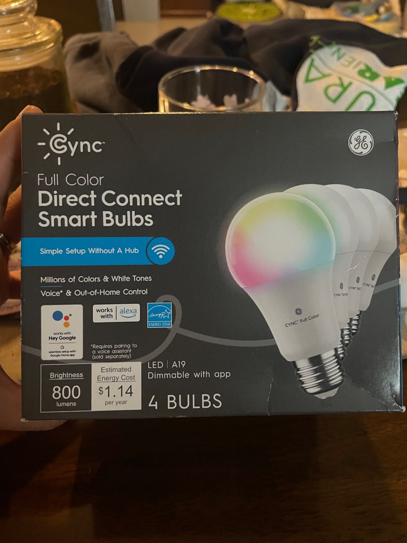 GE Cync Full Color Smart Bulb 4 Pack 120V, Furniture & Home Living ...