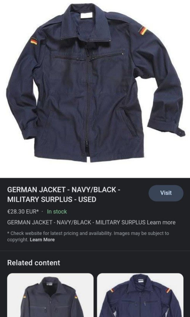 German navy deck military jacket, Men's Fashion, Coats, Jackets and ...