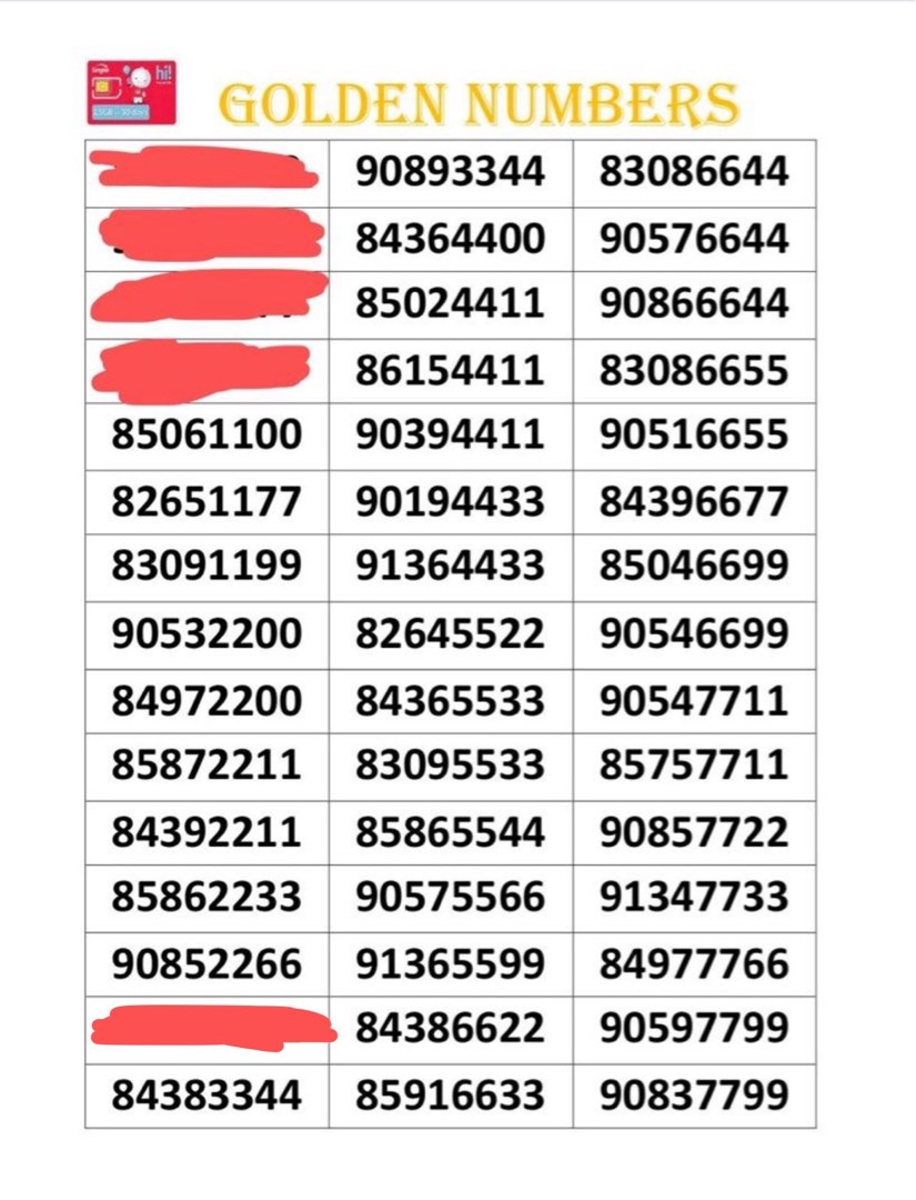 Golden Number （ Singtel）, Mobile Phones & Gadgets, Mobile & Gadget ...