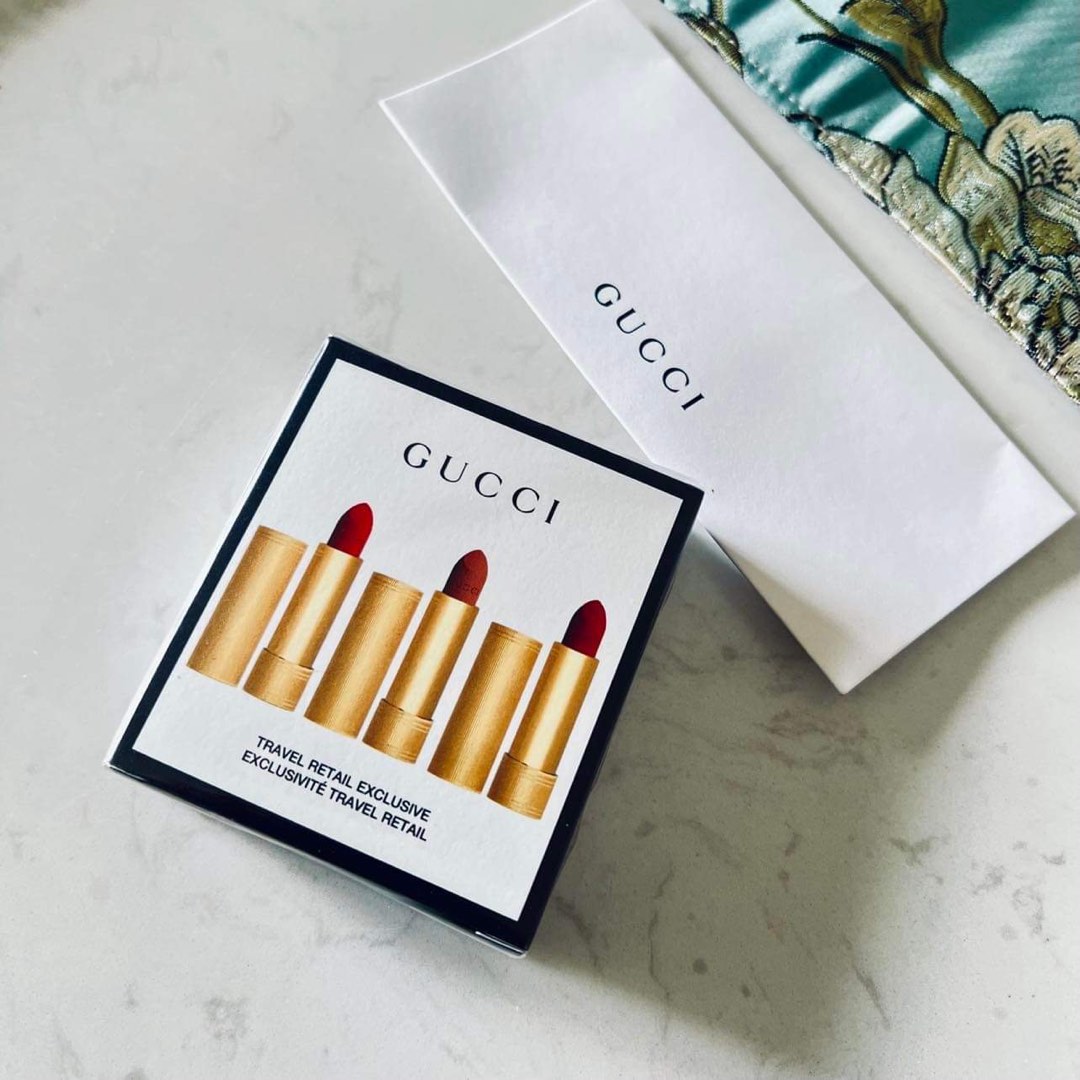 GUCCI Matte Trio Lipstick Gift Set, Beauty & Personal Care, Face ...