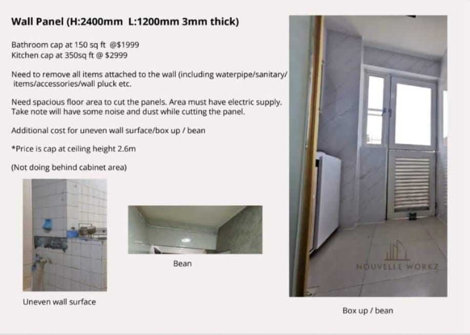 Hdb license renovation contractor!! Metallic Epoxy / marble wall panel ...