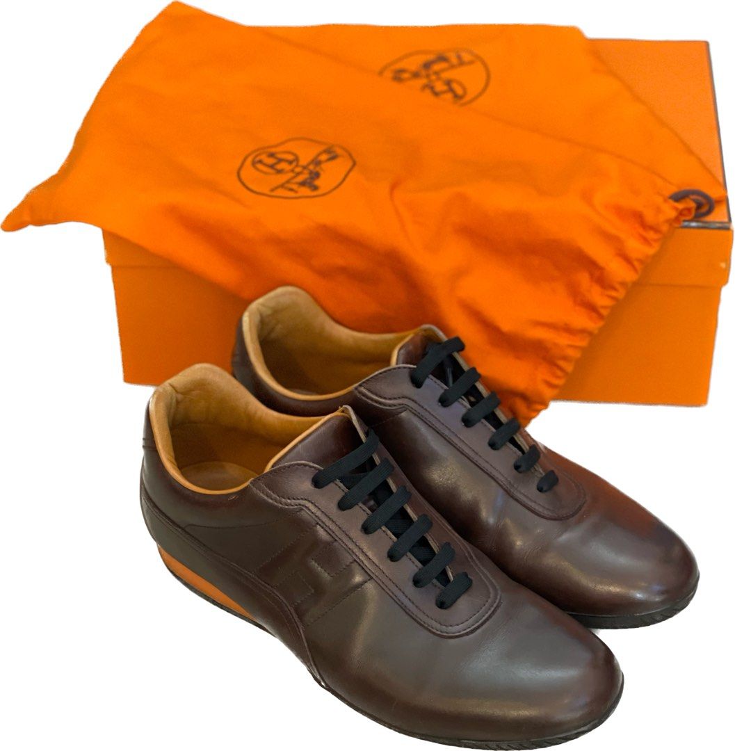 Hermes Jump Brown Mens Shoes, Men's Fashion, Footwear, Casual Shoes on ...