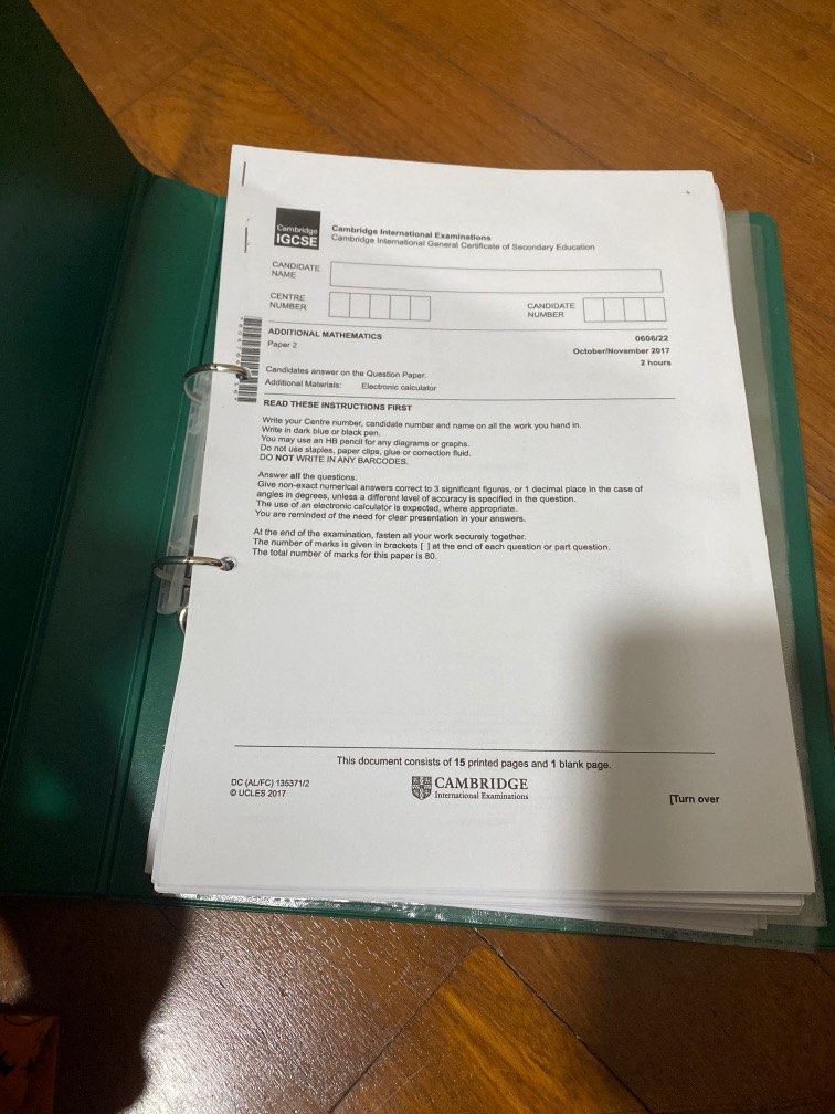 IGCSE Additional Mathematics Past Papers and Mark Scheme, Hobbies ...