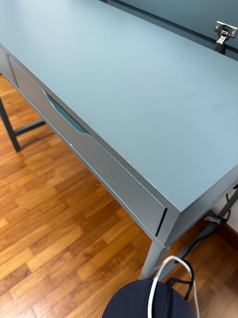 IKEA study desk Alex turquoise 1m desk table kids, Furniture & Home ...