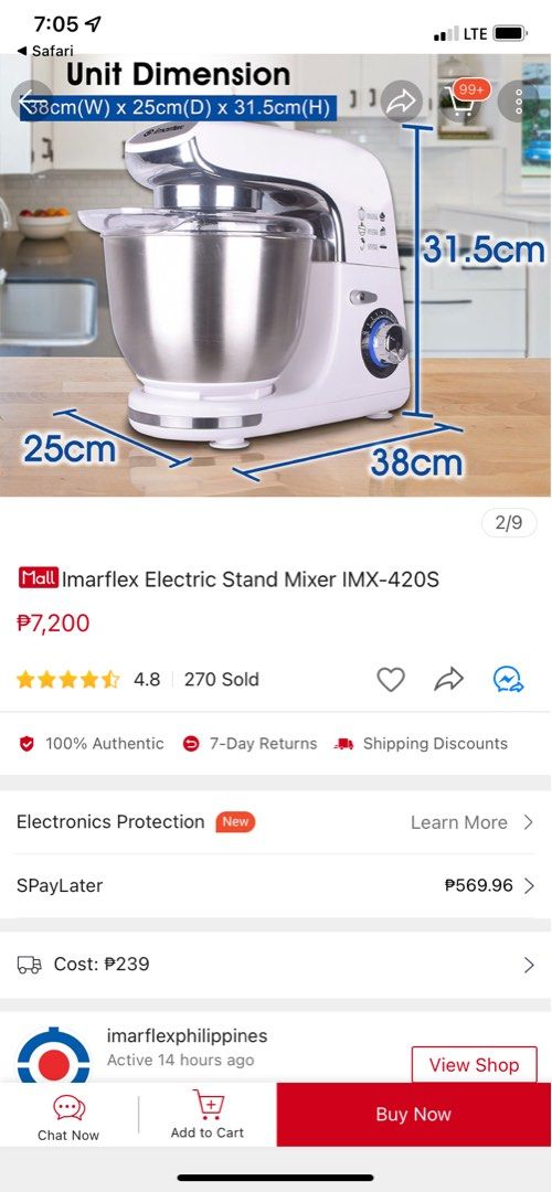 Imarflex electric mixer, Furniture & Home Living, Kitchenware ...