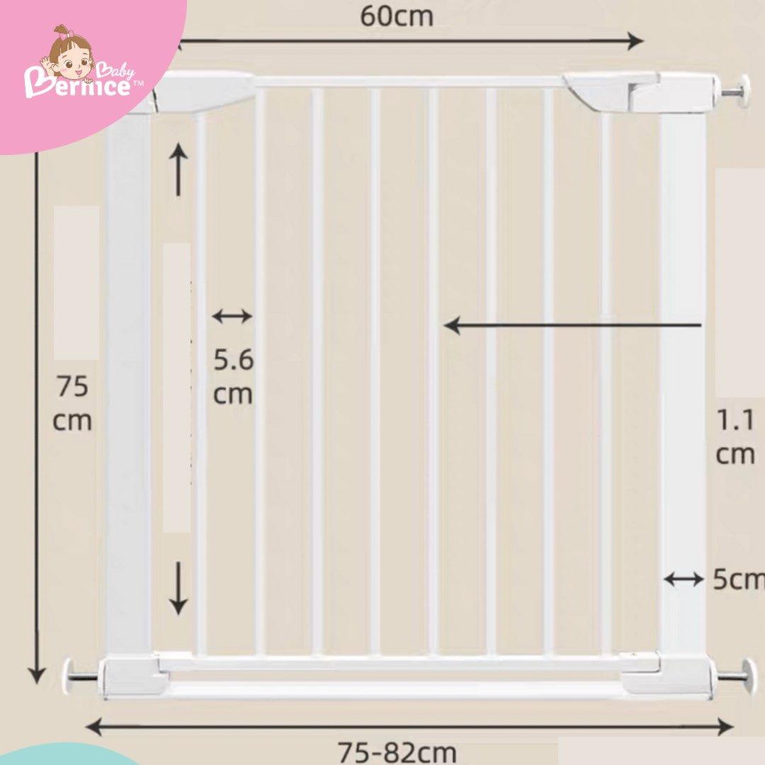 [INSTOCK] Flat Base Anti Trip White Safety Gate, Furniture & Home ...