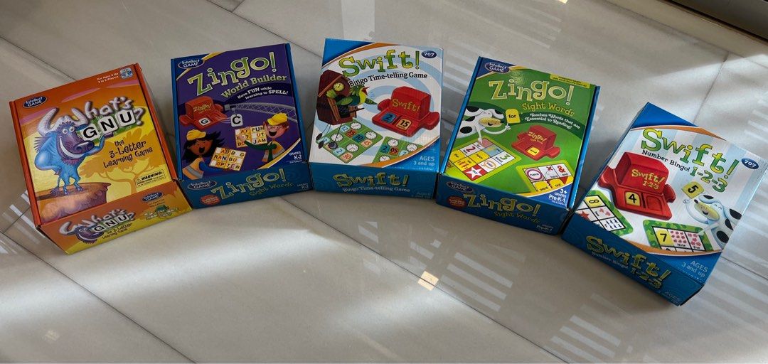 Intellect games. 5 Zingo and Swift games., Hobbies & Toys, Toys & Games ...
