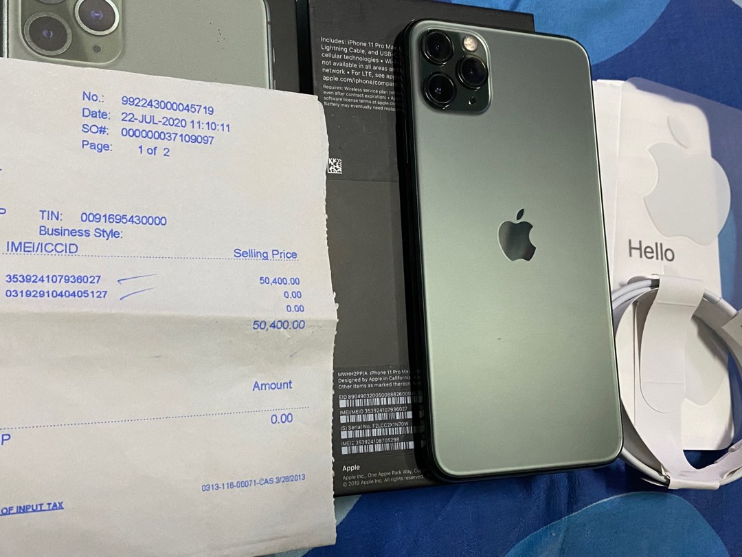 Iphone 11 Pro Max 64gb Midnight Green Smartlocked (with box same imei ...