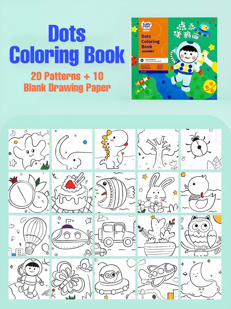 Kiddy Color Dots Coloring Book, Hobbies & Toys, Toys & Games on Carousell