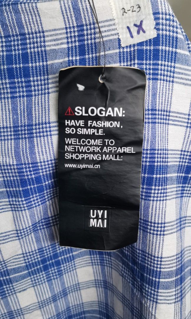 Korean Blue Checkered Polo, Women's Fashion, Tops, Longsleeves on Carousell