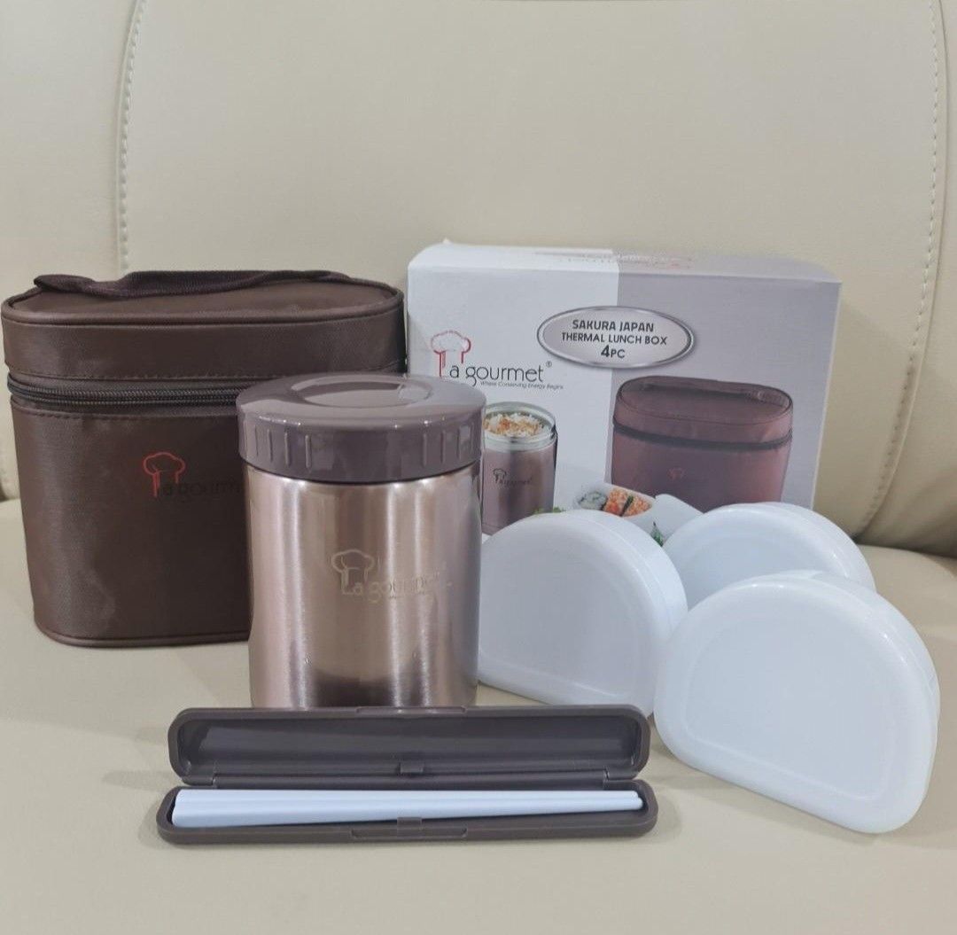 La Gourmet Sakura 4pc Food Jar Set With Pouch, Furniture & Home Living ...