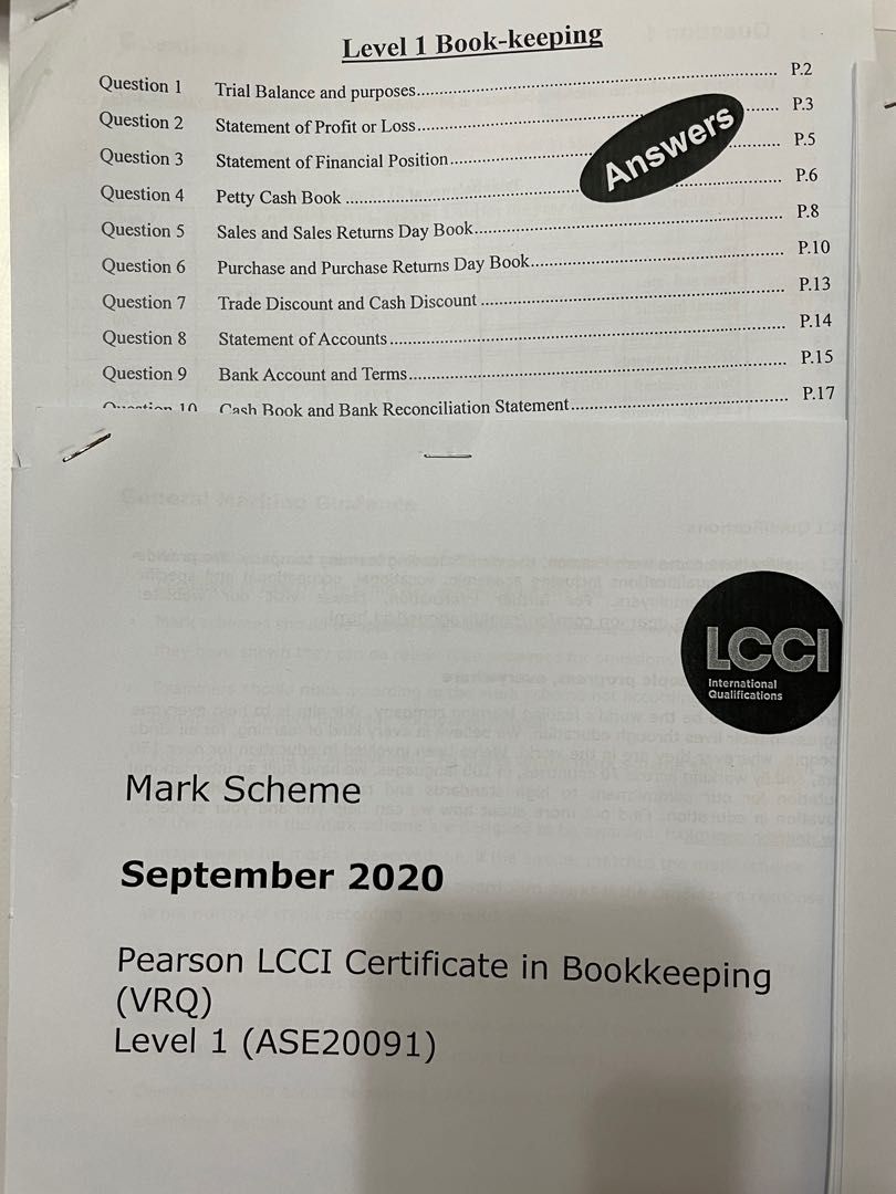 LCCI Level 1 重點温習附有18條題目及另外有9份Exam past papers, 興趣及遊戲, 書本 & 文具, 教科書 ...