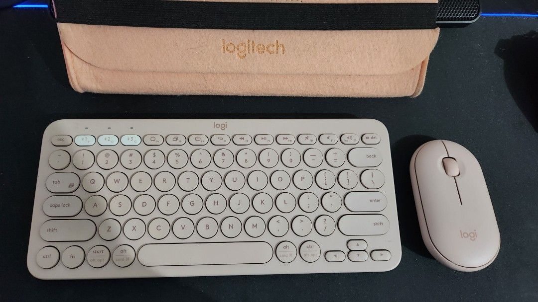 Logitech K380 keyboard & M350 pebble mouse (pink), Computers & Tech ...