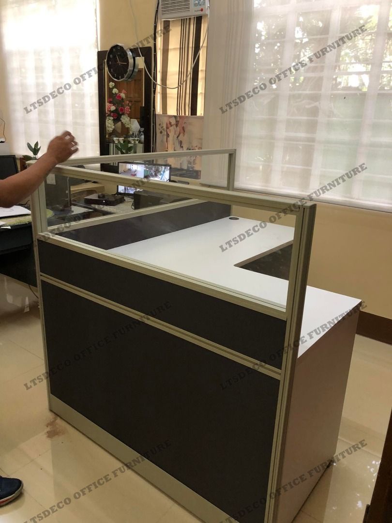 L-SHAPE MODULAR TABLE OFFICE PARTITION WORKSTATION CUBICLE FURNITURE ...
