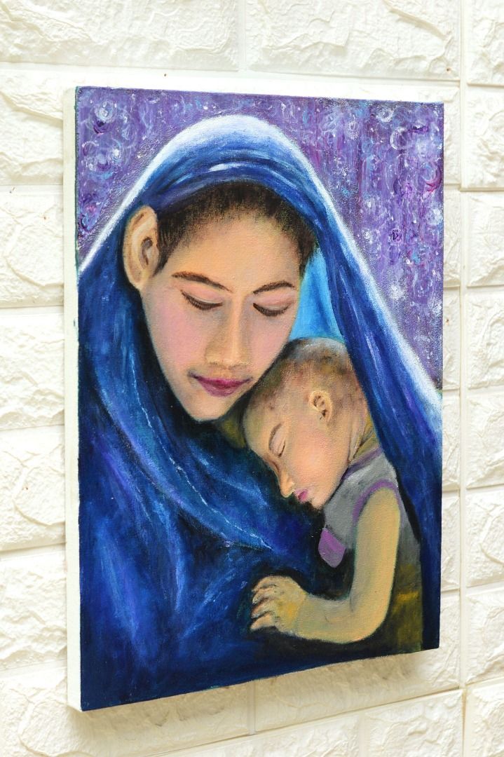 Lukisan Kanvas Acrylic 100% Asli (BUKAN PRINTING) 30x40-MOTHERHOOD, Desain & Kerajinan Tangan ...