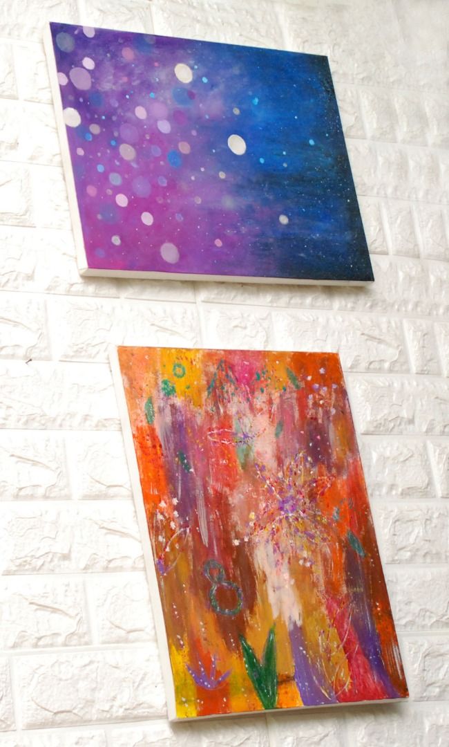 Lukisan Kanvas Akrilik/Acrylic 100% Asli (BUKAN PRINTING) Ukuran 30x40 ABSTRACT, Desain ...