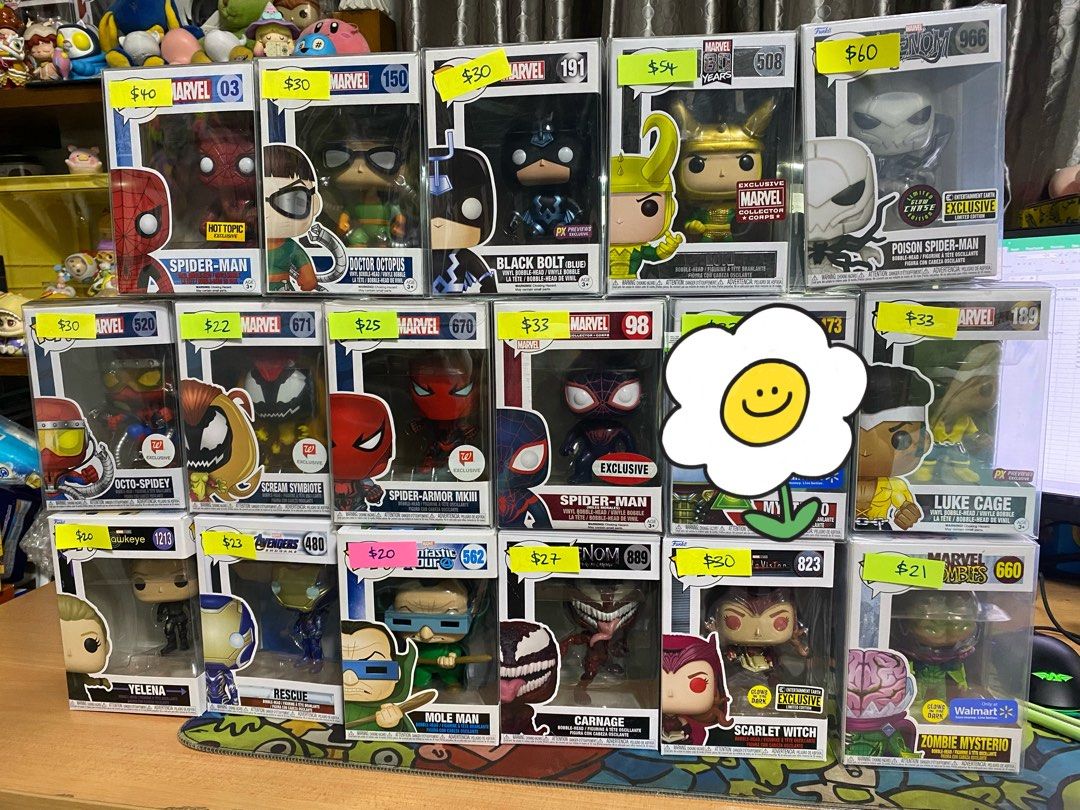 Marvel Funko Pops - Spider-man, Doctor Octopus, Black Bolt, Loki ...