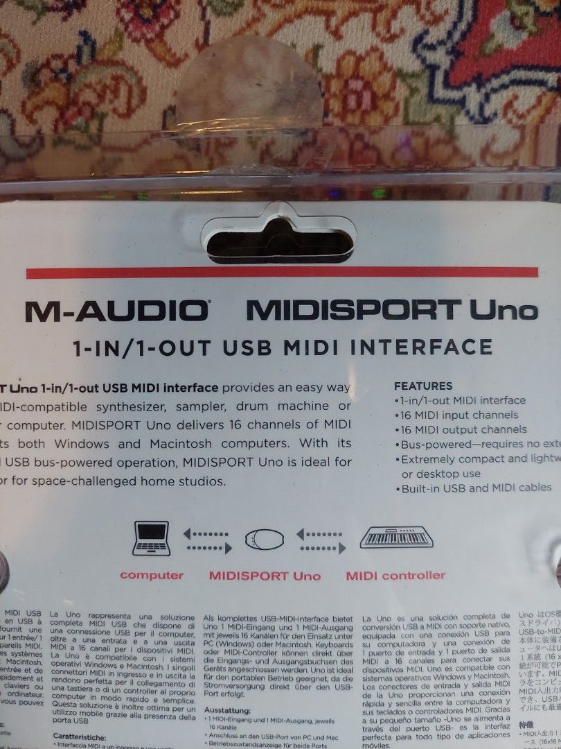 M-Audio Midisport 1 in/1 out USB Midi Interface, Hobbies & Toys, Music ...