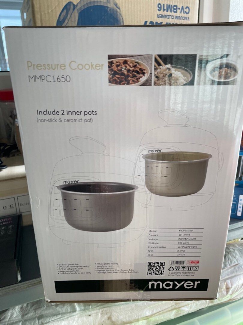 Mayer 1.6L Mini Pressure Cooker, TV & Home Appliances, Kitchen ...