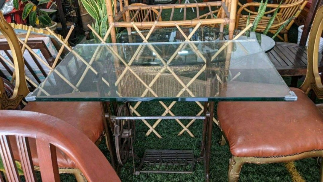 Meja console vintage kaki mesin jenama singer, Furniture & Home Living ...