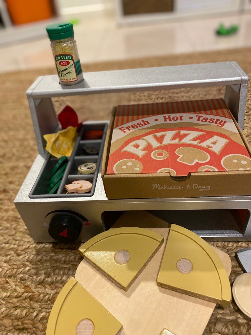 Melissa & Doug Top & Bake Pizza Counter - Wooden Play Food, Hobbies ...