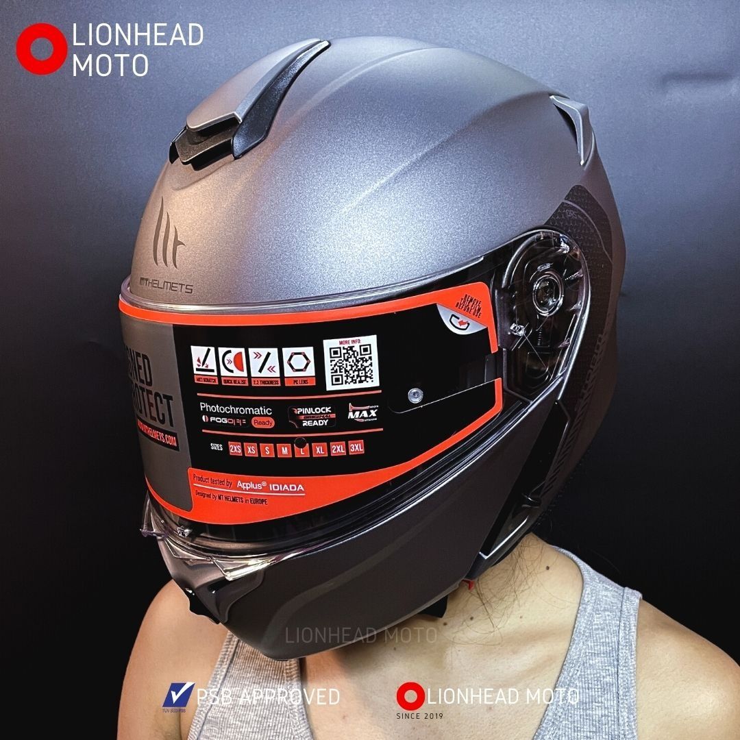 MT MODULAR HELMET FREE DELIVERY PSB APPROVED, Motorcycles, Motorcycle ...