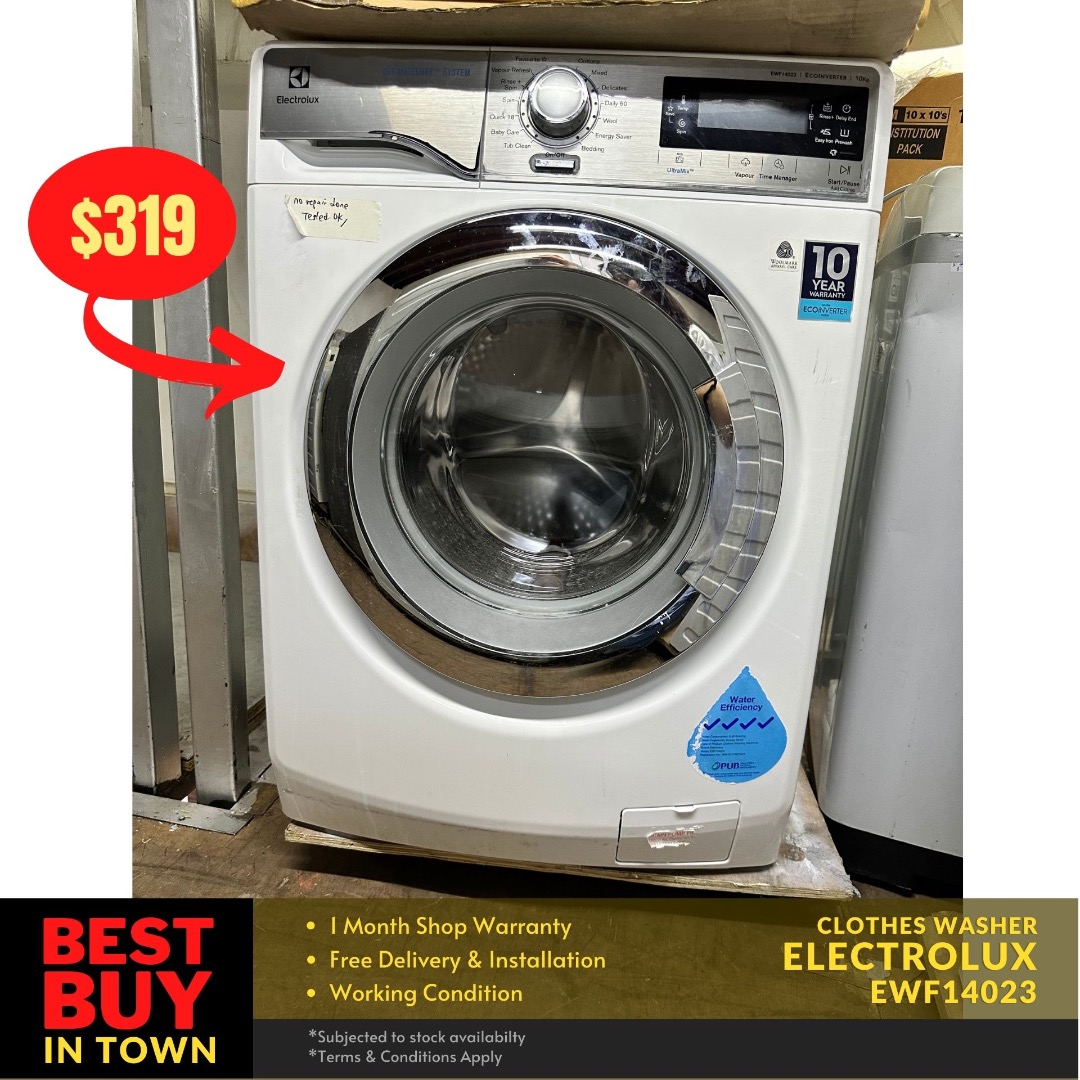 MUST BUY! ELECTROLUX 10KG Front-Loader Washing Machine EWF14023-2, TV ...