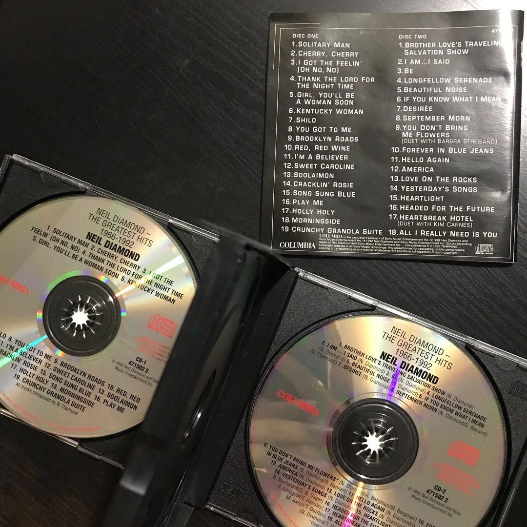 Neil Diamond Greatest Hits CD (Box Aus), Hobbies & Toys, Music & Media ...