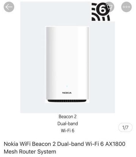 Nokia WiFi Beacon 2 Dual-band Wi-Fi 6 AX1800 Mesh Router System ...