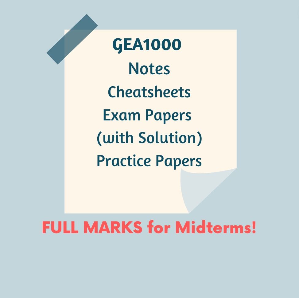 NUS GEA1000 Comprehensive Notes, Cheatsheet, Exam Papers, Men's Fashion ...