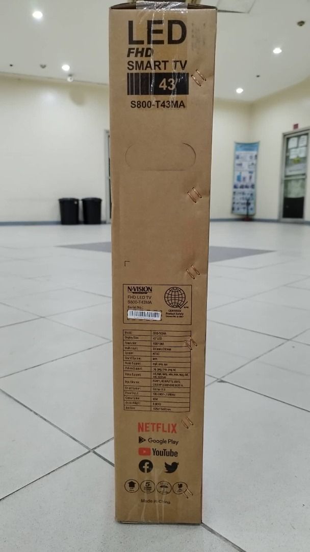 Nvision S43MDB 43" Smart Android TV, TV & Home Appliances, TV & Entertainment, TV on Carousell