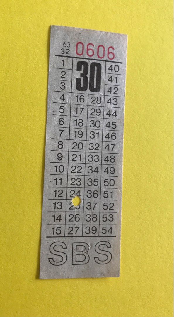 Older Singapore Bus Service (SBS) 30 cents ticket, vintage collectible ...