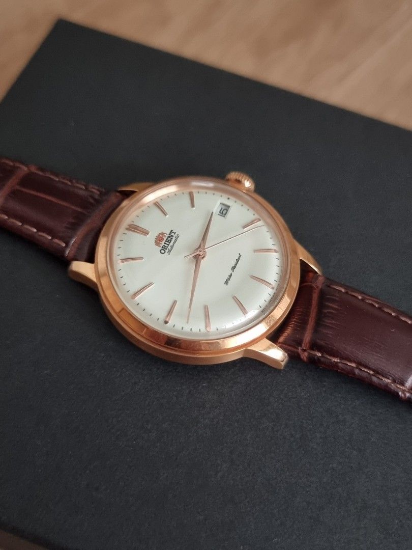 Orient Bambino 36mm Rose Gold, Luxury, Watches on Carousell