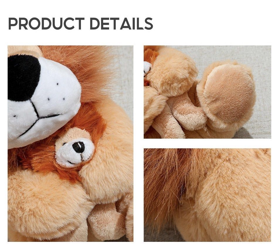 Parent Hugs Child Plush Toy by Miniso (Lion Tiger Monkey Elephant ...