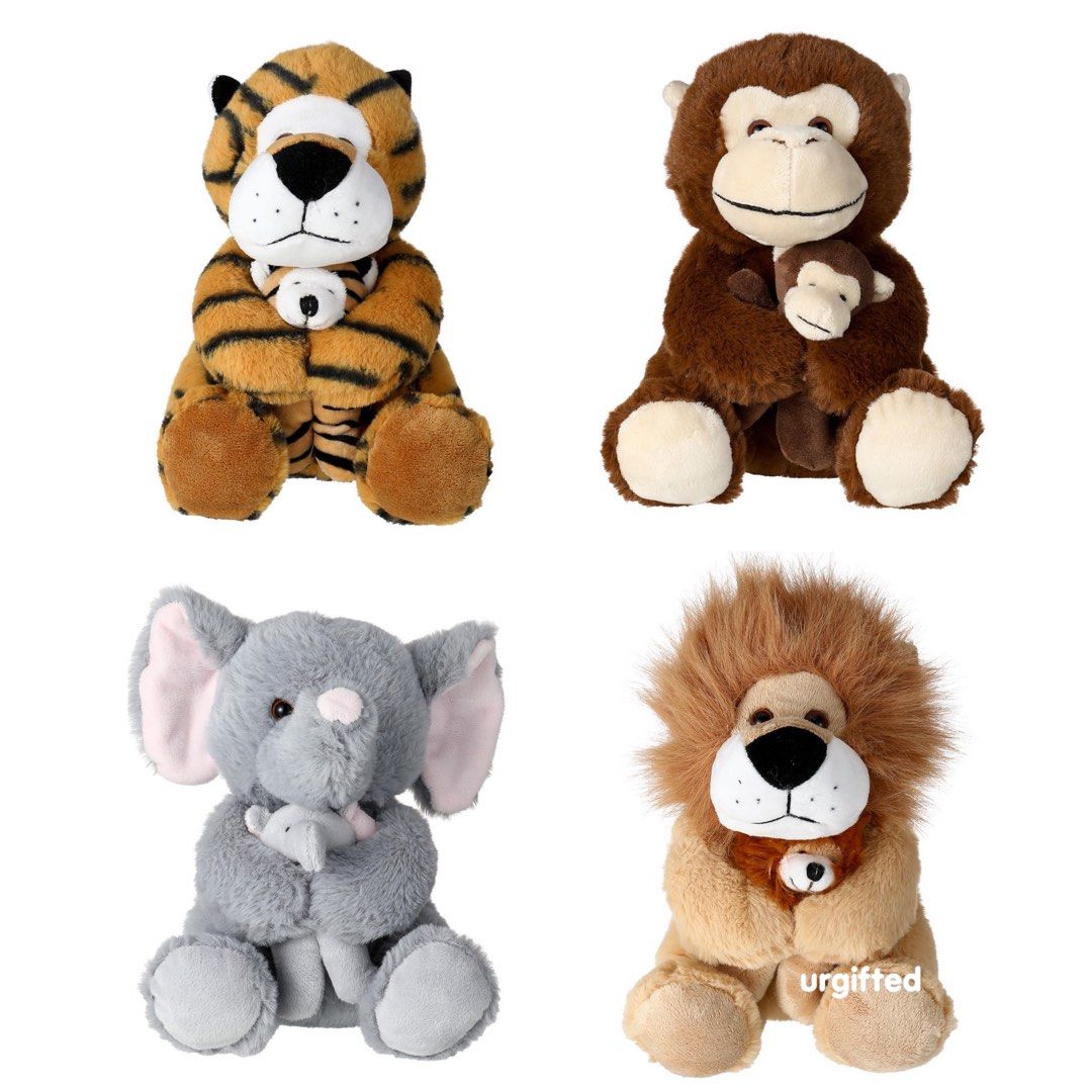 Parent Hugs Child Plush Toy by Miniso (Lion Tiger Monkey Elephant ...