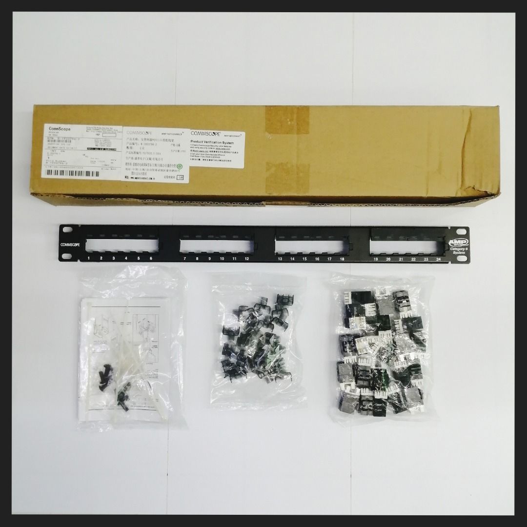 PATCH PANEL 24 PORTS CAT6 AMP COMMSCOPE, Computers & Tech, Parts ...