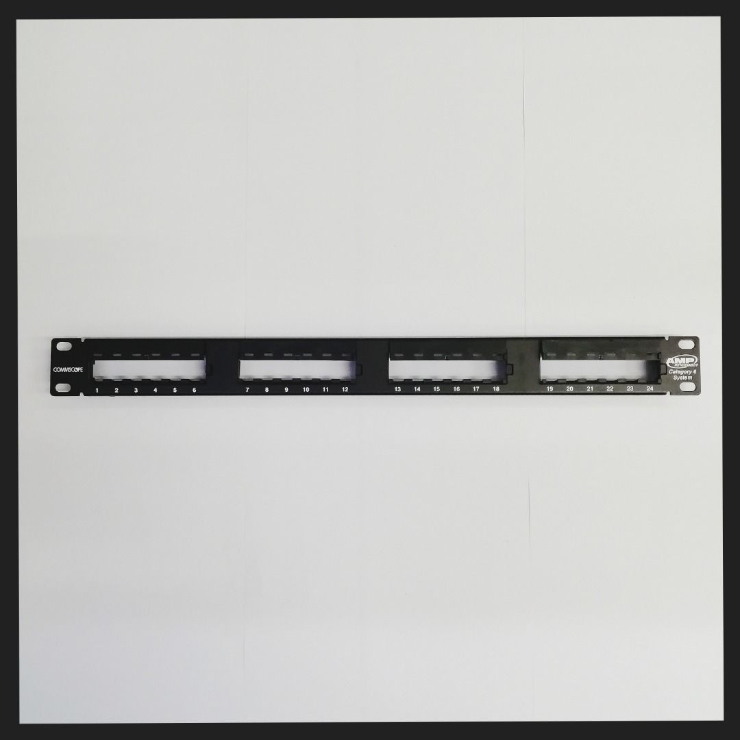 PATCH PANEL 24 PORTS CAT6 AMP COMMSCOPE, Computers & Tech, Parts ...