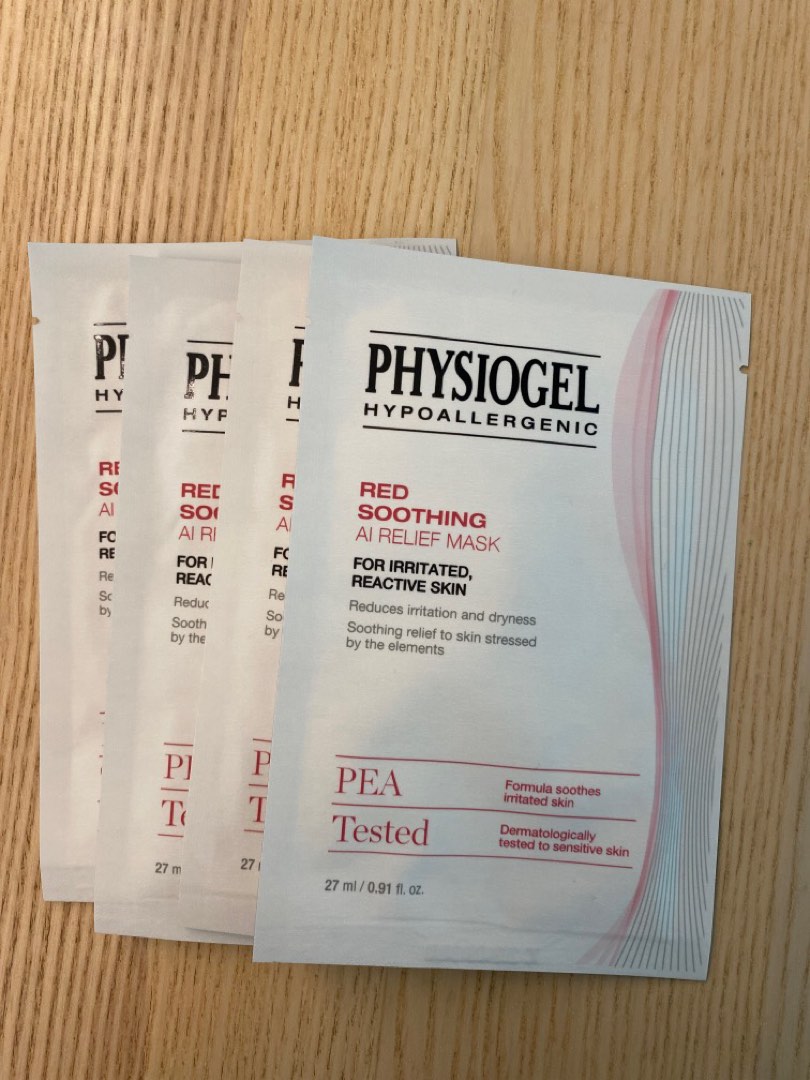 Physiogel Red Soothing AI Relief Mask, 美容＆化妝品, 健康及美容 - 皮膚護理, 面部 - 面部護理 ...
