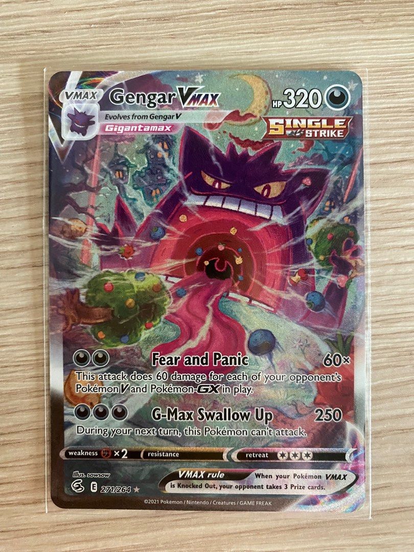 Pokemon Fusion Strike Gengar Vmax Alternate Art Card, Hobbies & Toys ...