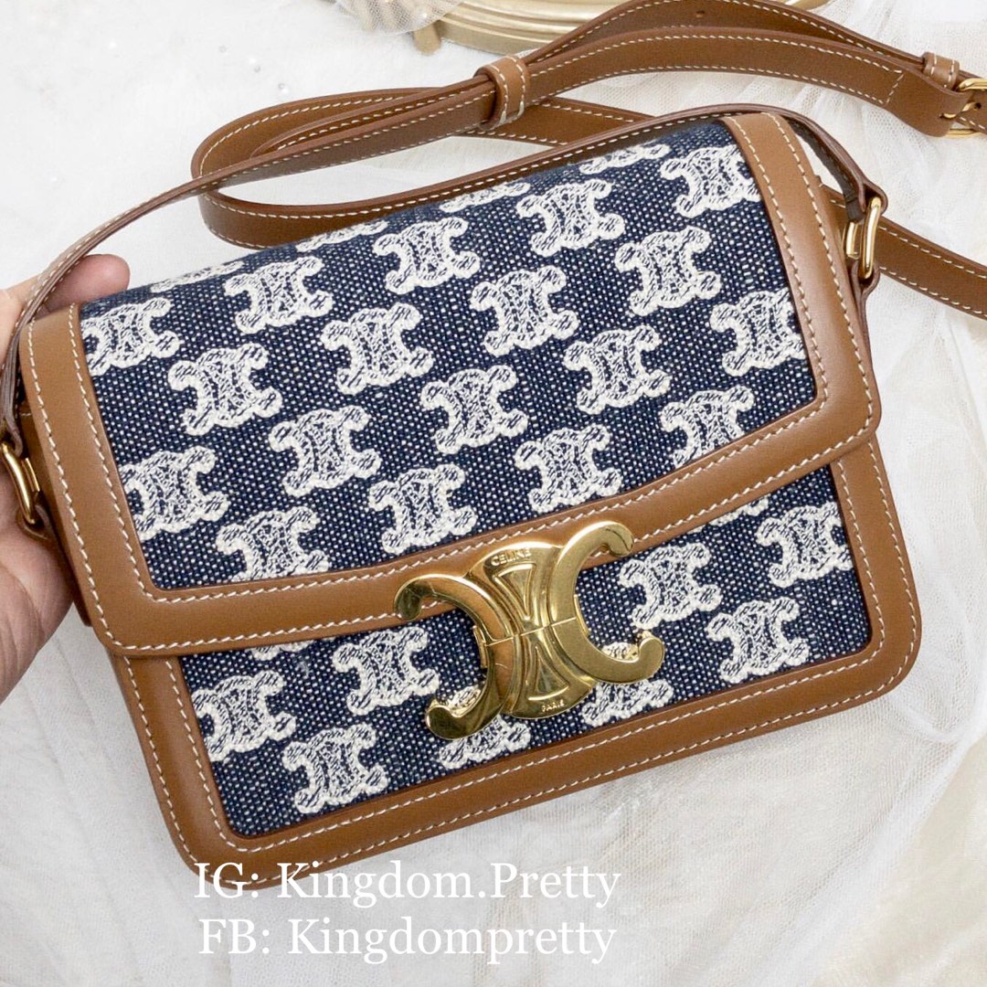 Pre-order Celine Classic Triomphe Box in Embroidery Logo Canvas, Luxury ...