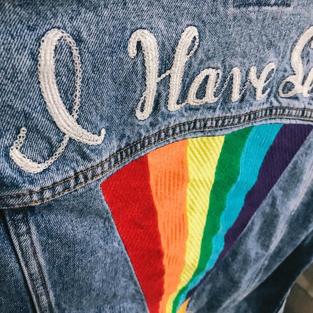 Pride embroidered denim jacket, Men's Fashion, Coats, Jackets and ...
