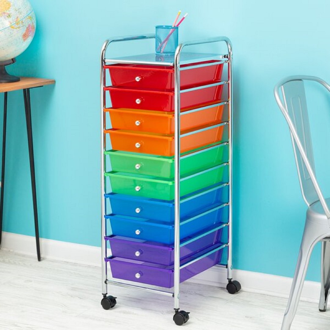 Pristine 10-Drawer Organizer Storage Trolley Cart with wheels perfect ...