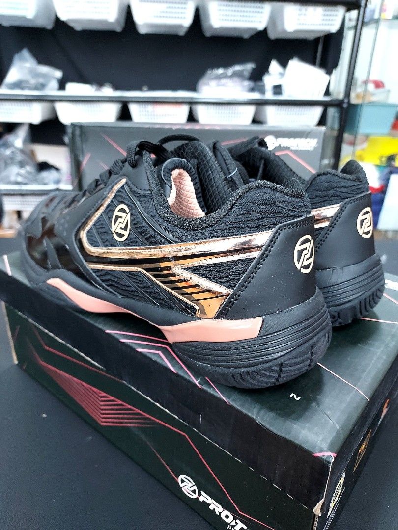 Protech Badminton Shoe - Black Gold - Limited Edition, Sports Equipment ...