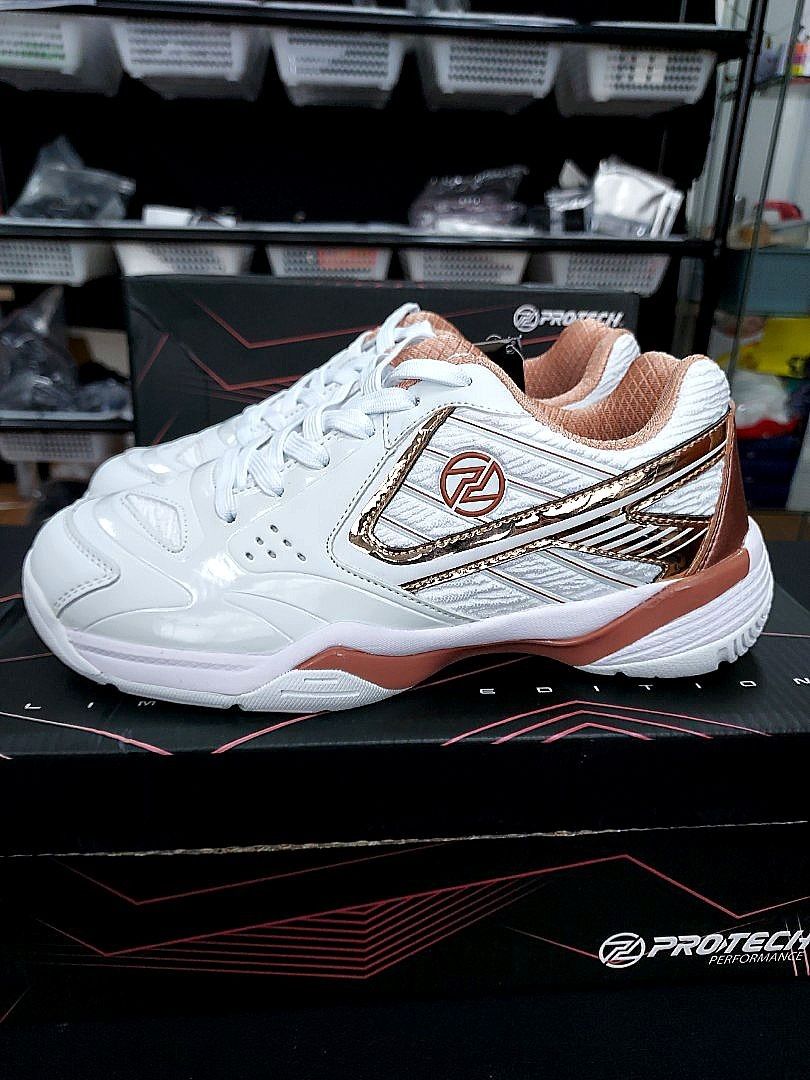 Protech Female Badminton Shoe (White/Rose Gold) - Limited Edition ...