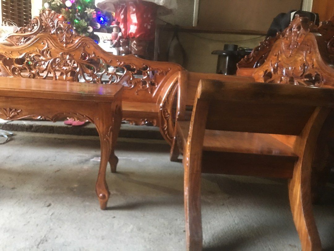 Pure narra sala set, Furniture & Home Living, Furniture, Sofas on Carousell