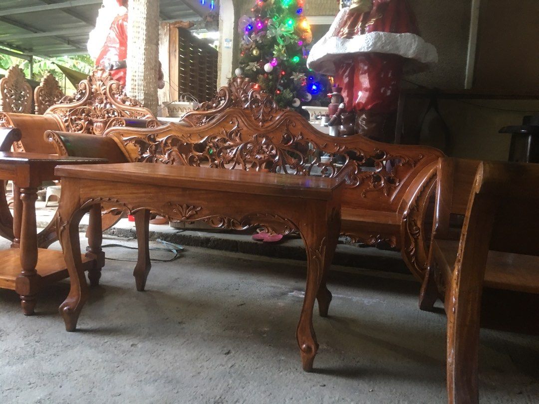 Pure narra sala set, Furniture & Home Living, Furniture, Sofas on Carousell