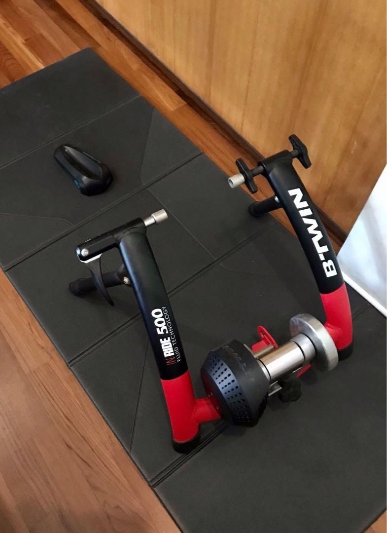 Road Cycling Turbo Trainer Van Rysel RCR 500 Fluid Btwin Inride + wheel ...