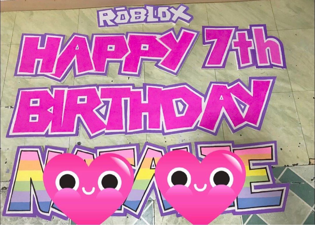 Roblox Girl Table Standee- Happy Birthday Banner, Hobbies & Toys ...