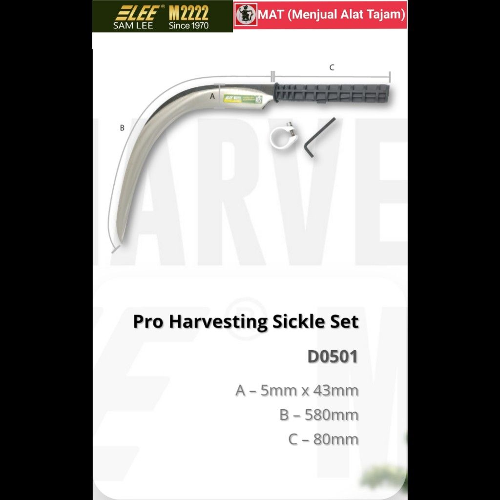 Sabit Kait Sawit Set Pro Clips / Palm Oil Pro Harvesting Sickle Set ...
