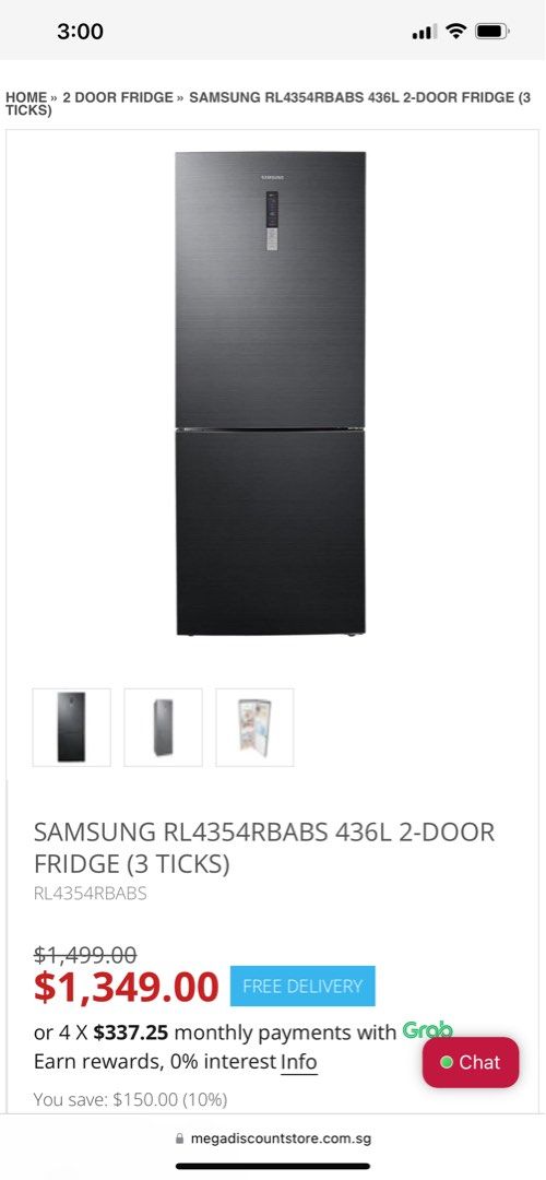 Samsung RL4354RBABS 436L 2 Door Fridge, TV & Home Appliances, Kitchen Appliances, Refrigerators ...